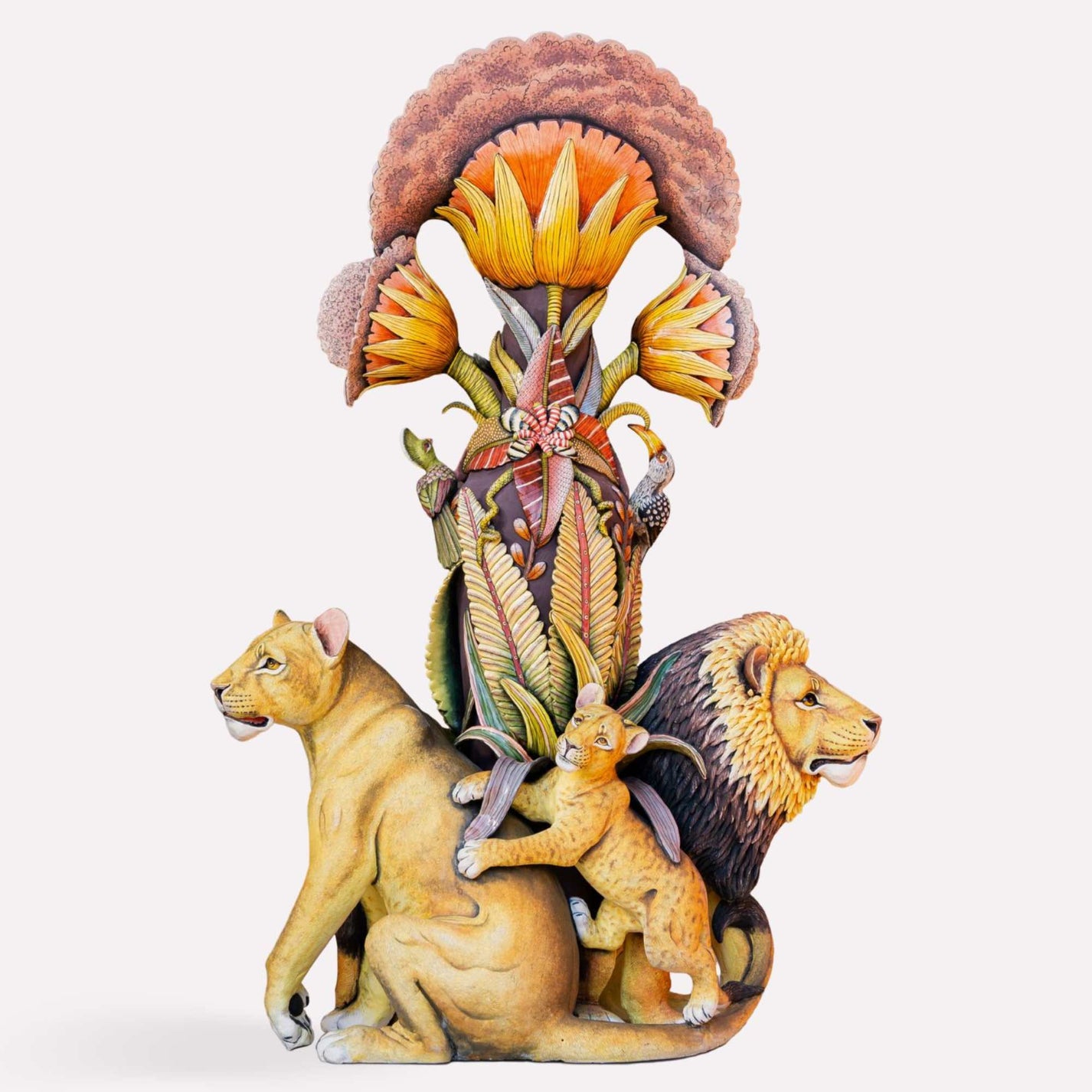 Lion Phinda Pride Vessel | Regal African Sculptural Art – Ardmore Design