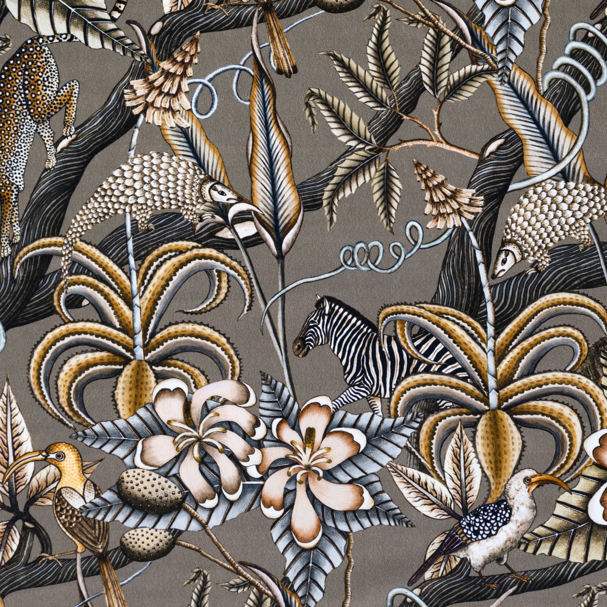 Ardmore Silver Velvet Fabric - Pangolin Park Luxury Décor – Ardmore Design