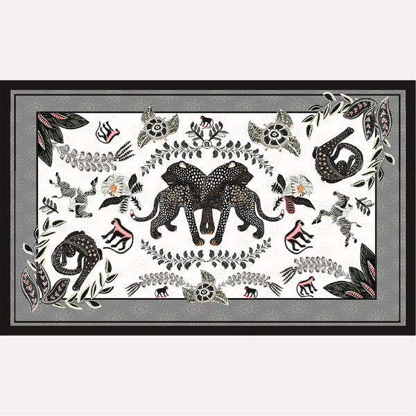 Ardmore Royal Leopard Charcoal Tablecloth - Natural Elegance – Ardmore ...