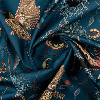 Ardmore Thanda Nests Midnight Outdoor Fabric - Luxury Décor – Ardmore ...